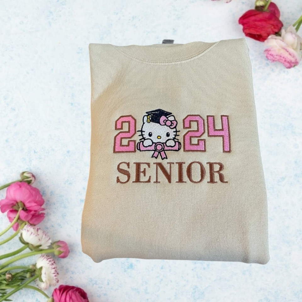 Senior 2024 or 2025 Graduation Hello Kitty Custom Embroidered ...