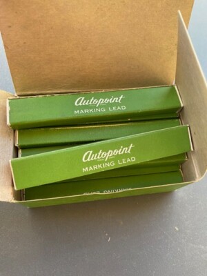 VINTAGE FULL BOX of 12 x4 NEW OLD STOCK AUTOPOINT RED MARKING LEADS in ...