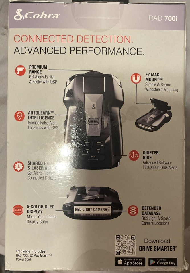 Cobra RAD 700i Radar Laser Detector - Black (0180012-1) 28377108198 | eBay