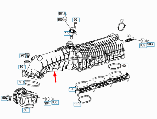 MERCEDES-BENZ C-CLASS W205 Intake Manifold A2760900442 New Genuine | eBay
