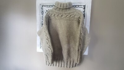 Wool Sweater Hand Knit By "ME " Canadian Wool XL | eBay