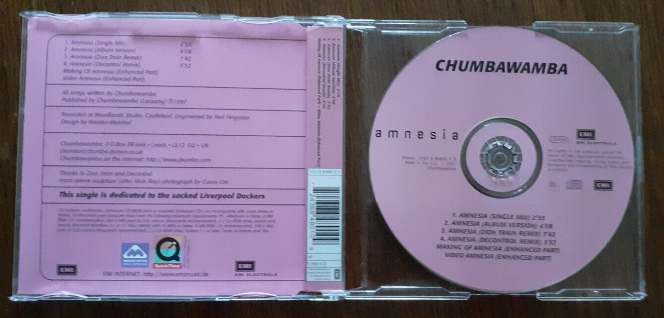 CHUMBAWAMBA Amnesia CDep Special Edition 1997 Anarcho/Electro/Dance ...