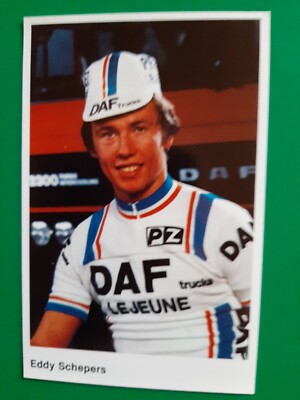 CYCLISME carte cycliste EDDY SCHEPERS équipe DAF Trucks LEJEUNE 1980 ...