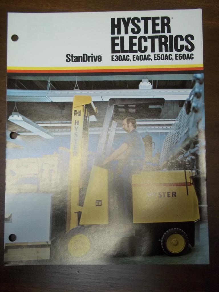 Hyster Lift Truck Brochure~Electric StanDrive E30AC E40AC E50AC E60AC ...