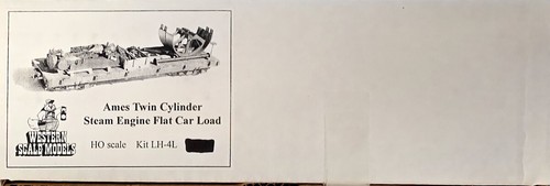 Western Scale Models LH-4L HO Ames Twin Cylinder Steam Engine Flat Car ...