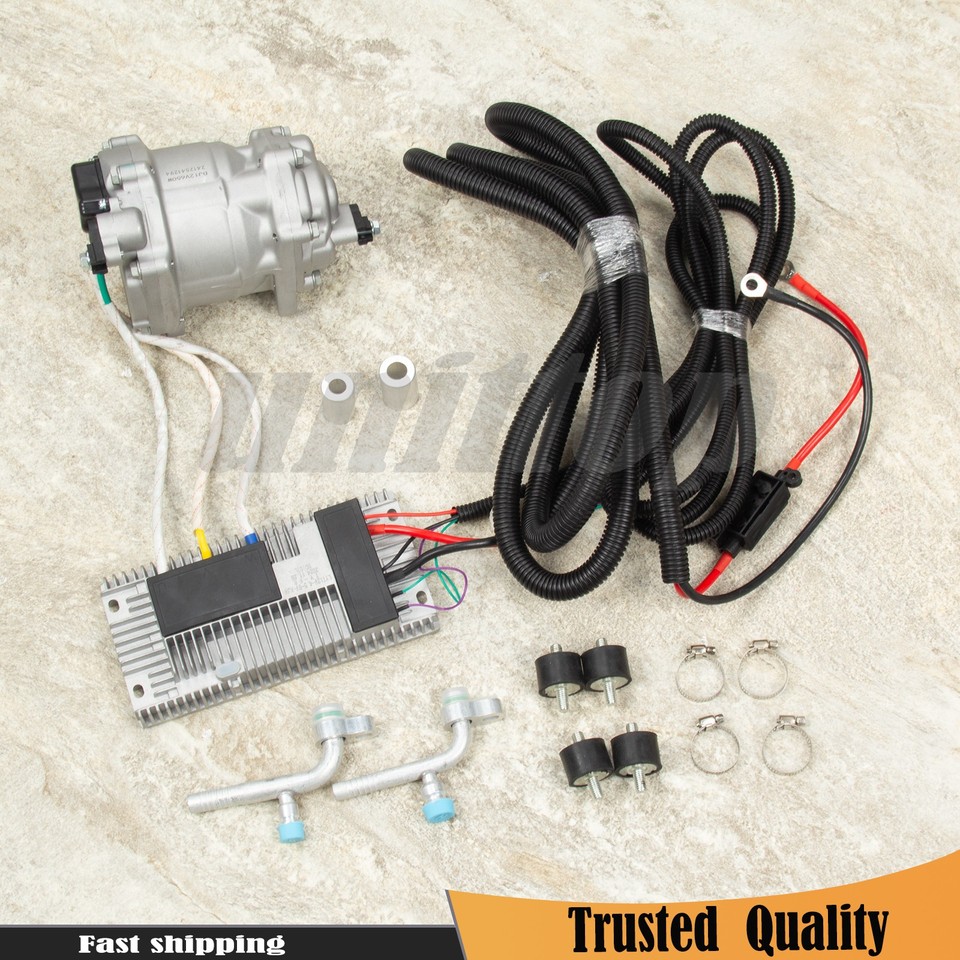 DC 12V Electric AC Compressor Set For AC Air Conditioning Car Truck Bus ...