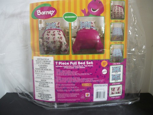 7 pc Barney Sheets Comforter Pillowcases Shams FULL Size Franco | eBay