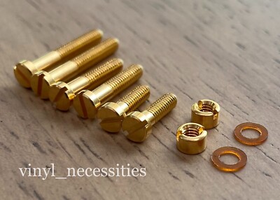 10 Piece Gold Plated Brass Turntable Cartridge Mounting Hardware Screw ...