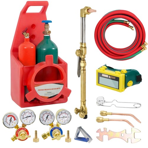 HVAC Portable Oxygen Acetylene Welding Cutting Torch Kit w/ Carrying ...