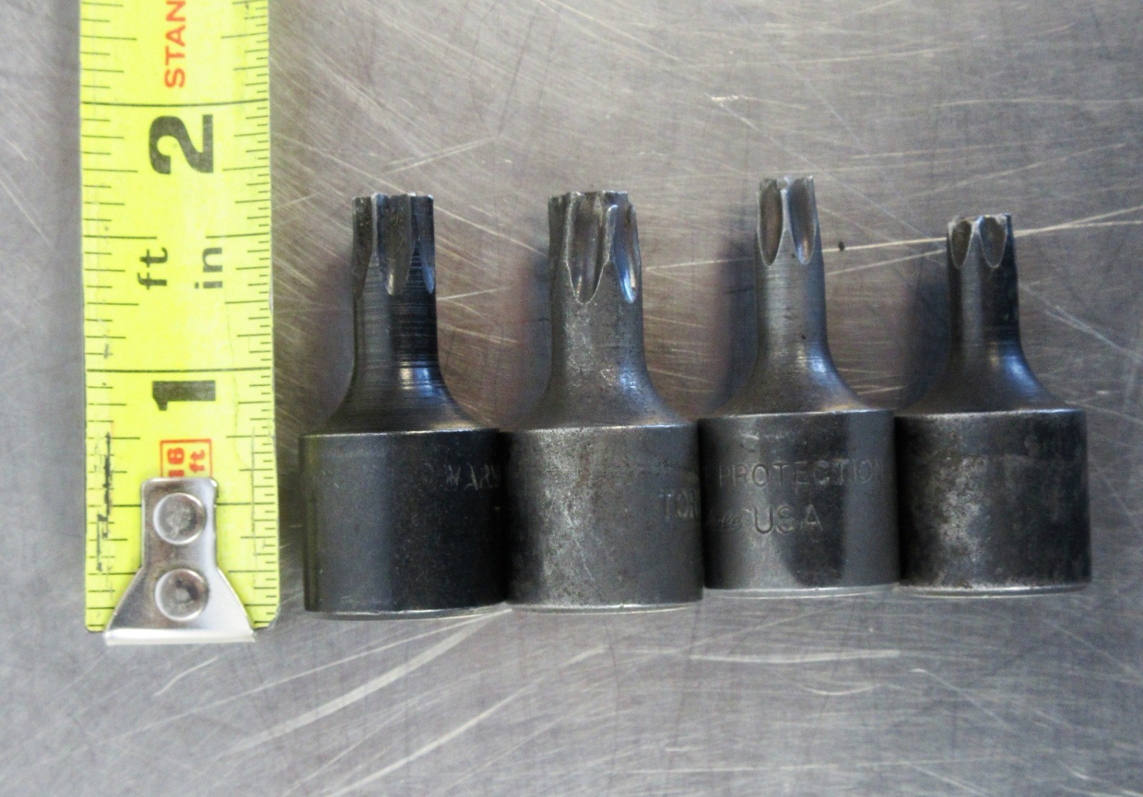 Lot of (4) Lisle Security Bit Sockets TORX T50 TORX T45 TORX T40 TORX ...