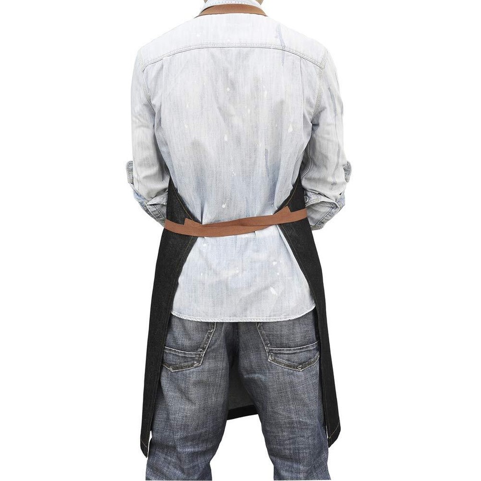 Kitchen Cooking Apron With 3 Pockets For Men Women Professional Black ...