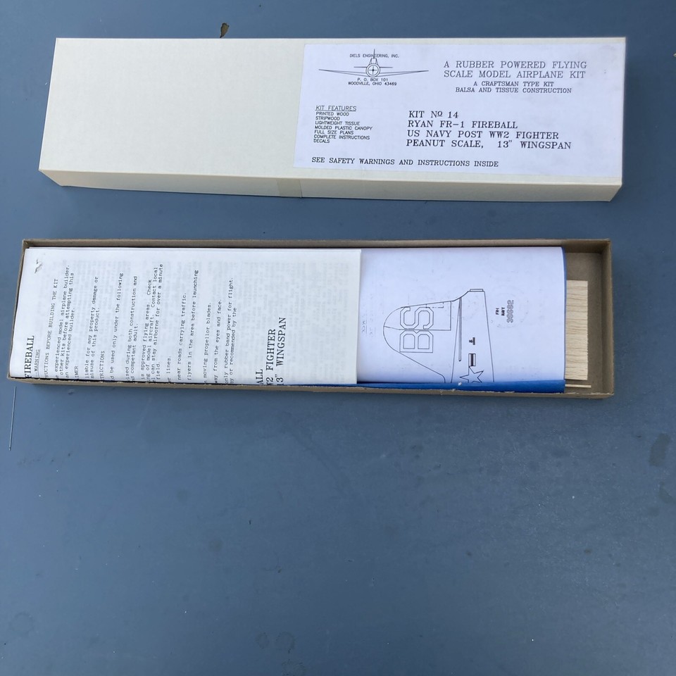 DIELS ENGINEERING Ryan FR-1 Fireball 13” airplane Balsawood Model Kit ...