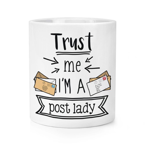 Trust Me I'm A Post Lady Makeup Brush Pencil Pot Favourite Best Funny ...