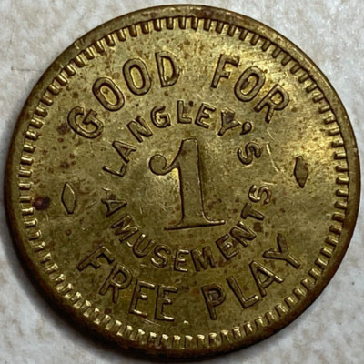 Langley's Amusements CA Slot Arcade Game Pinball Trade Token T2380 | eBay