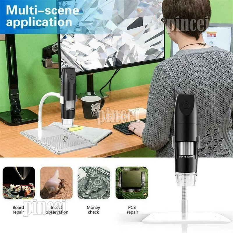 200MP Digital Microscope Wireless WiFi 1000X USB Magnifier f/iOS ...