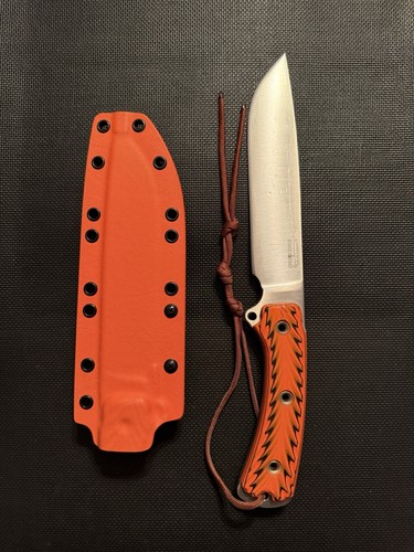Busse Combat Fixed Blade Knife – INFI Steel – Orange/Black G-10 Handle ...