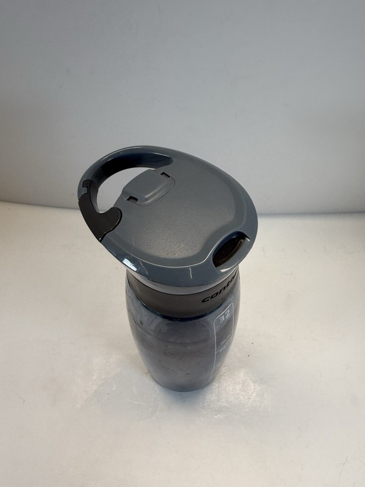 Contigo 32 oz Auto Seal Water Bottle Cobalt Blue Gray Plastic Push ...