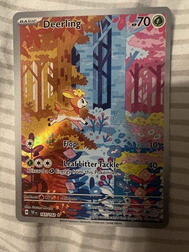 Pokemon TCG Deerling 165/162 2024 Temporal Forces Illustration Rare ...