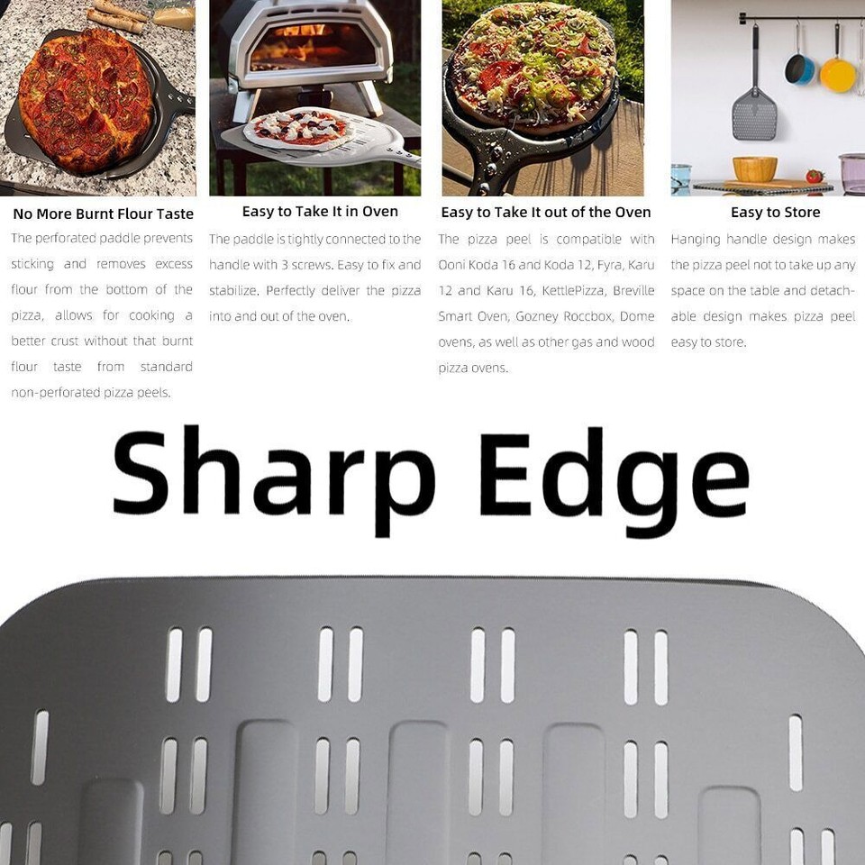 12 Inch Short Handle Shovel Kitchen Utensils Shape Pizza Turner Baking ...