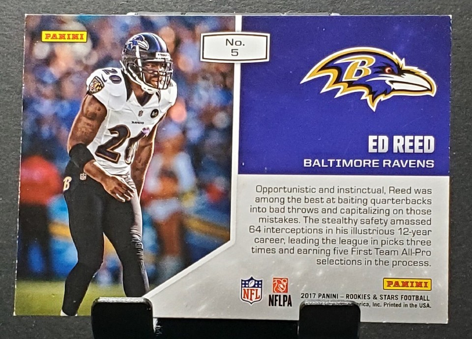 2017 Rookies & Stars #5 Ed Reed RAVENS HOF PROWLERS Insert football ...