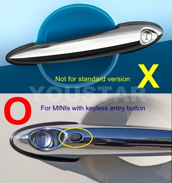 US STOCK 4x Keyless Entry GLOSS BLACK Door Handle Covers MINI Cooper ...