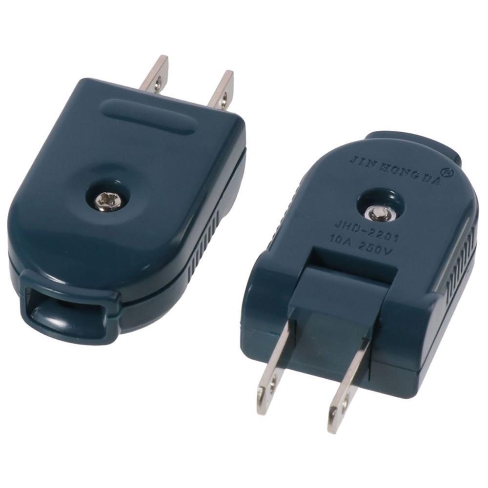 3pcs PC 3pcs 2 Prong Black Male Power Plug Non-Grounding Power Socket ...