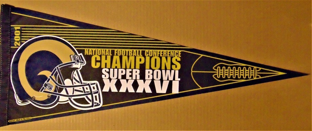 ST. LOUIS RAMS 2001 NFC CHAMPIONS SUPER BOWL XXXVI NFL PENNANT | eBay
