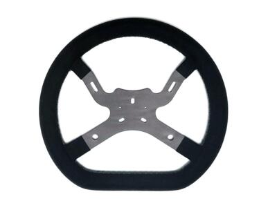 Go Kart KG M5 Flat Bottom Steering Wheel 330mm Black Full Suede Karting ...