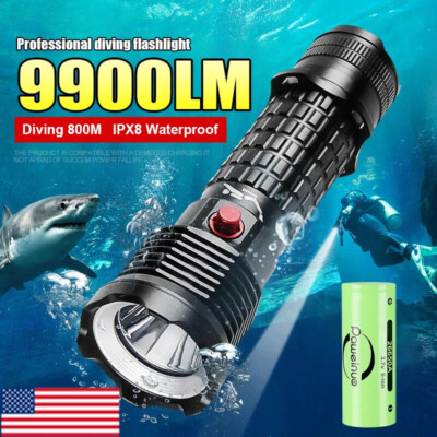 Most Powerful Professional Scuba LED Dive Flashlight Underwater Light ...