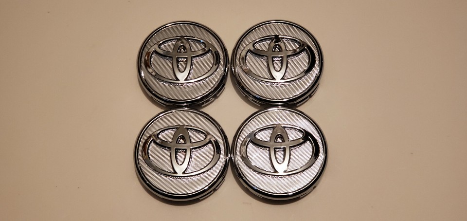 4x TOYOTA WHEEL RIM RIMS CENTER HUB CAP CAPS CHROME LOGO 57MM PRIUS ...
