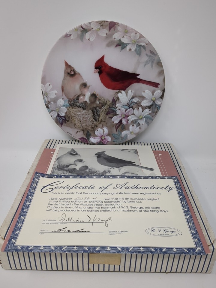 Morning Serenade by Lena Liu Cardinal Birds Nature's Poetry Plate ...