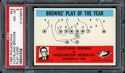 1965 Philadelphia Football #42 Cleveland Browns Play Card PSA 8 | eBay