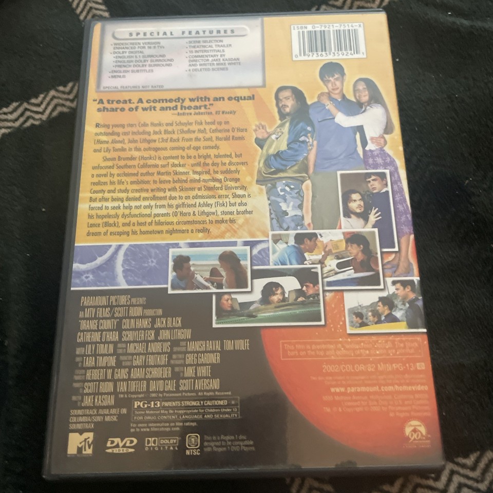 Orange County (DVD, 2002, Widescreen) Jack Black! Extras! | eBay