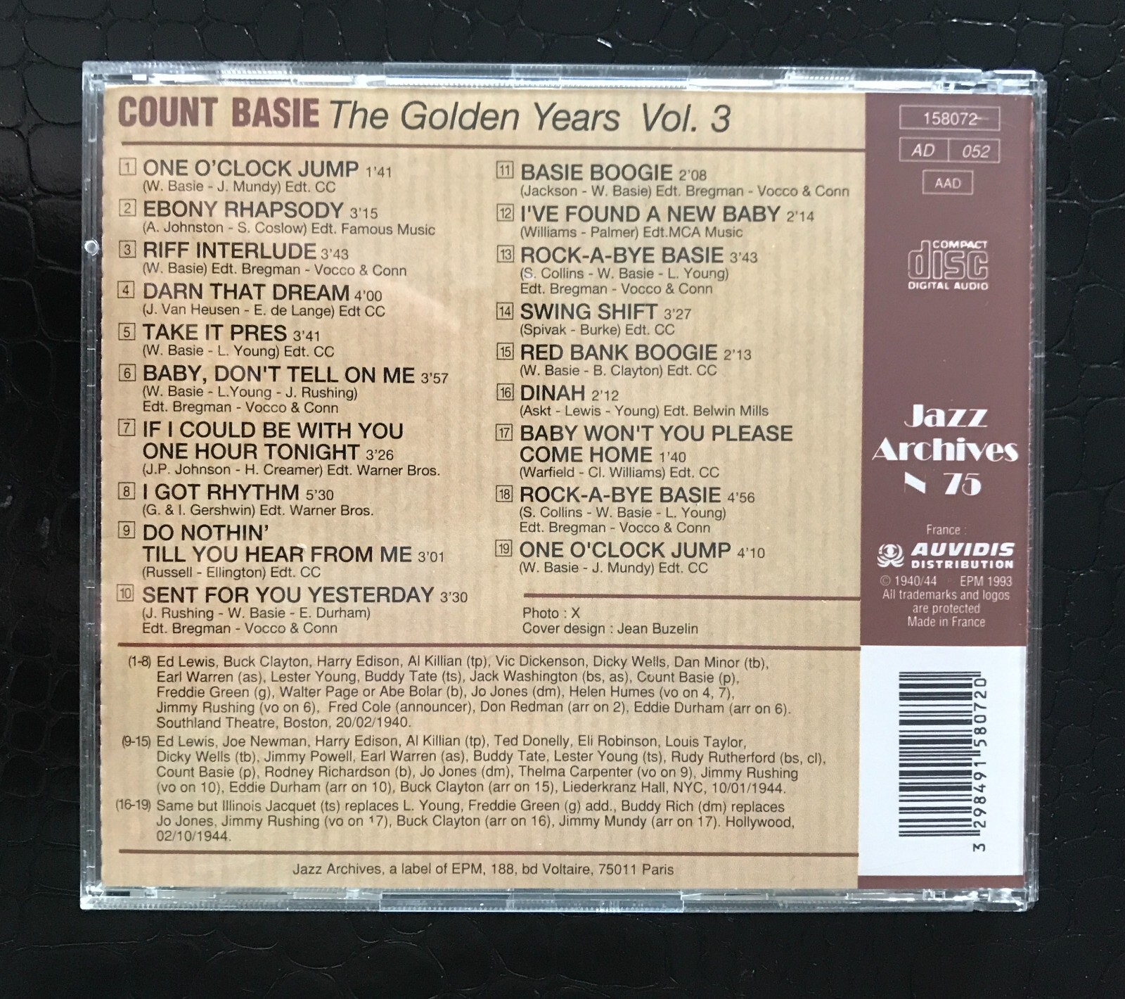 Count Basie The Golden Years Vol. 3 1940-1944 Import Jimmy Rushing ...