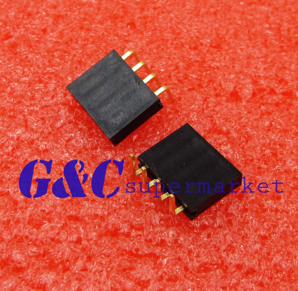100PCS 2.54mm Pitch 1x4Pin Header Right Angle Female Single Row Socket ...