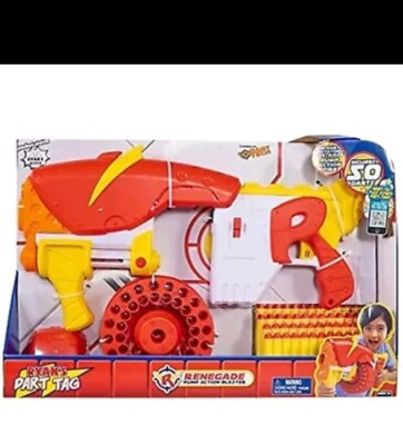 Ryan's World Ryan's Dart Tag Renegade Pump Action Blaster Includes 50 ...
