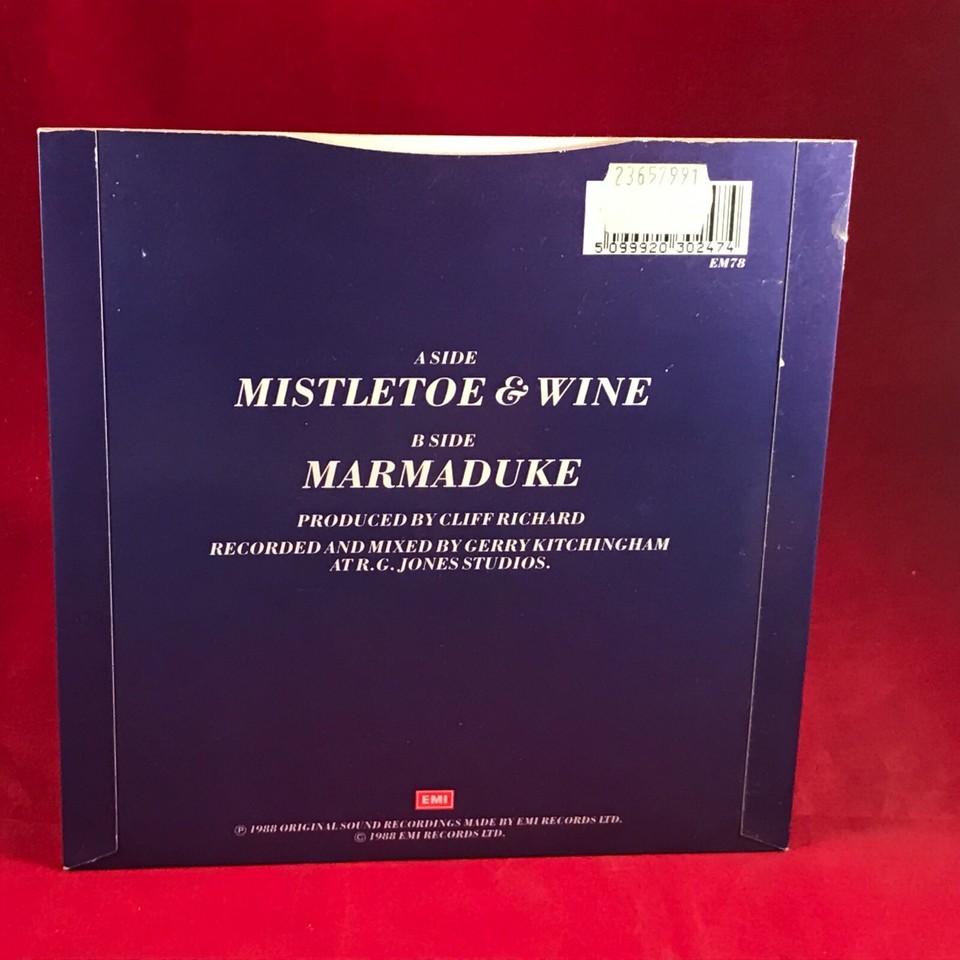 CLIFF RICHARD Mistletoe & Wine 1988 UK 7" vinyl single Christmas ...