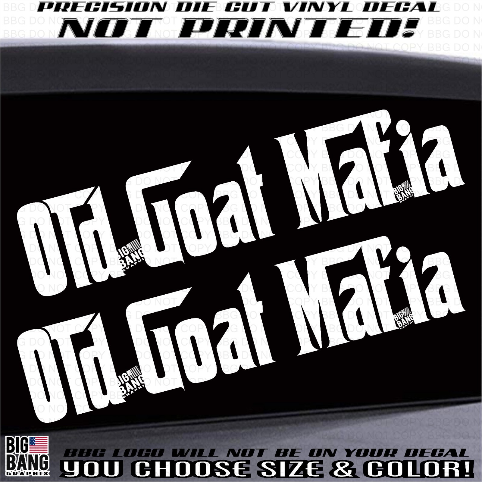 OLD GOAT MAFIA Vinyl (2) Decal Sticker SET Car Truck SUV Window Sexy ...