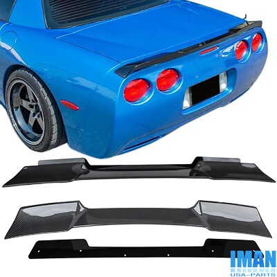Extended Style Carbon Fiber Rear Trunk wing Spoiler For Corvette C5 ...
