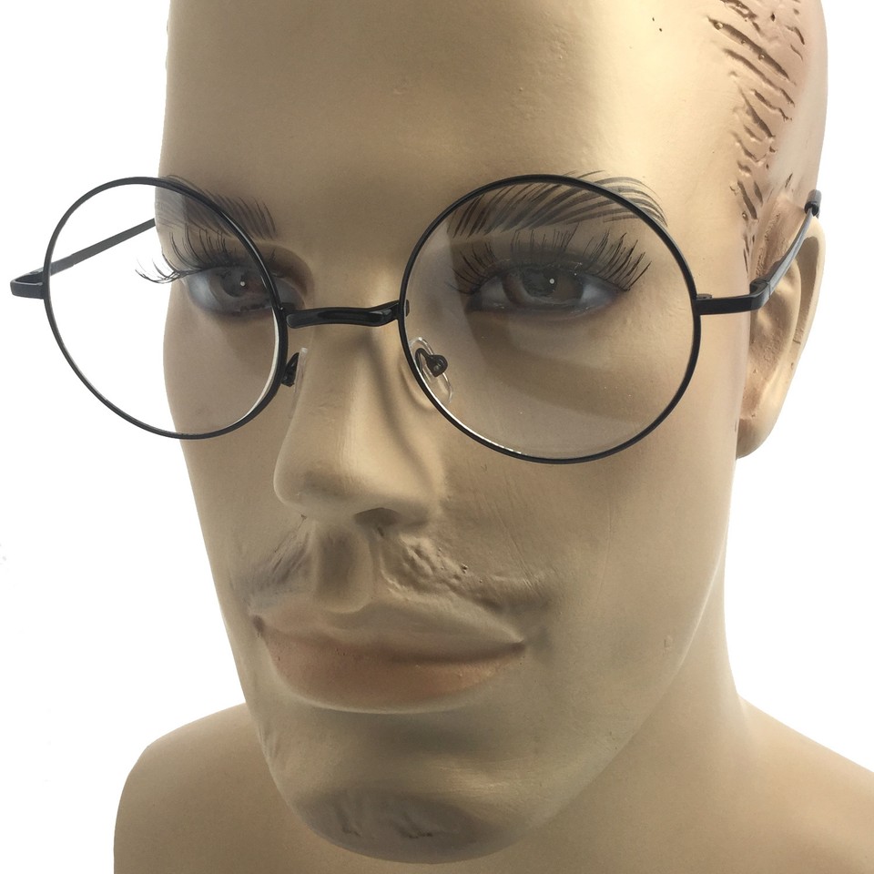 Large Oversized Big Round Metal Frame Clear Lens Round Circle Eye ...