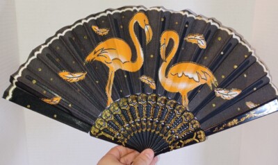 Flamingos Hand Fan Plastic Abanico de Mano Bolsillo ole Dance NEW | eBay