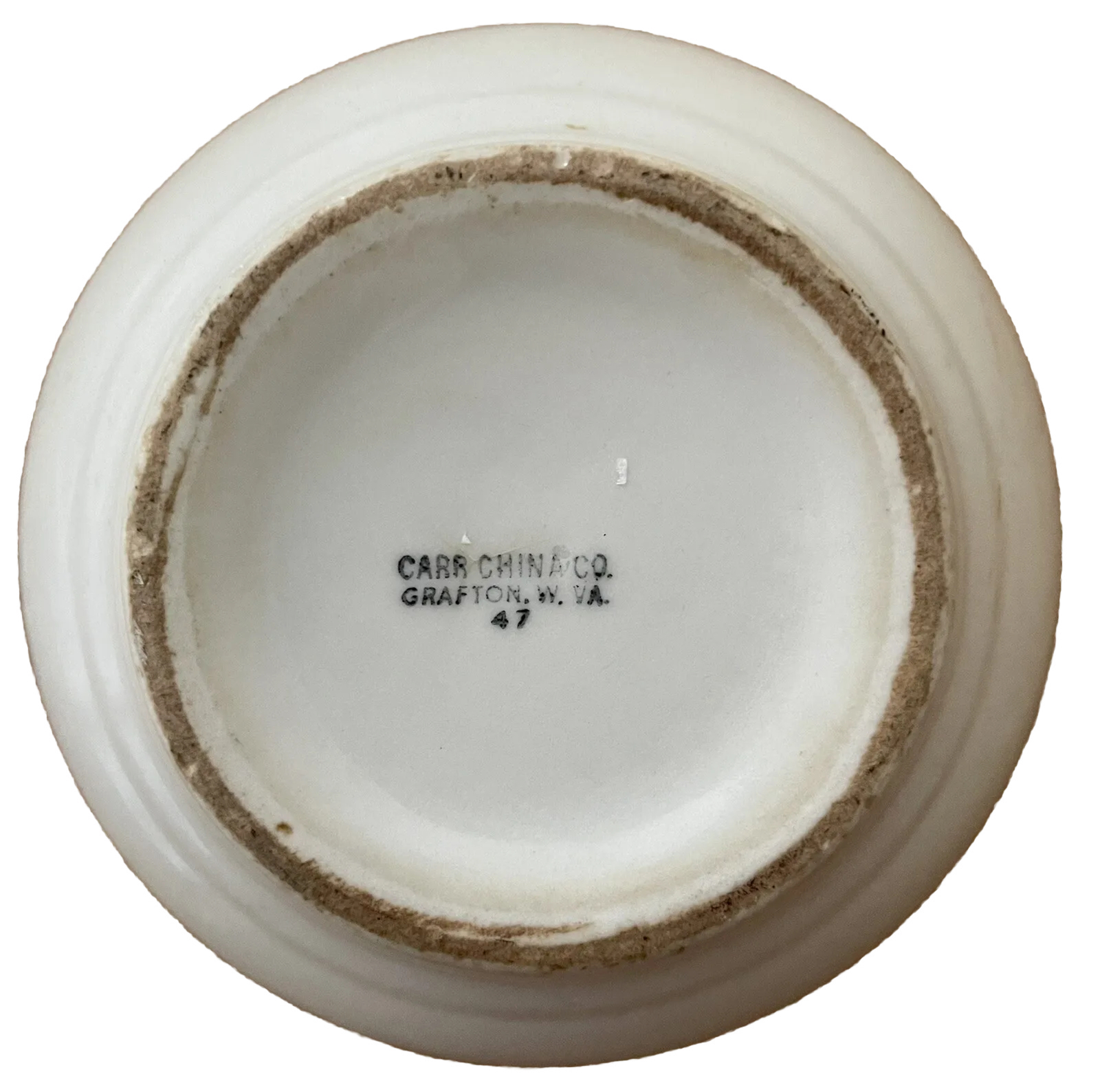 1947 CARR CHINA HEAVY RESTAURANT WARE WHITE CEREAL BOWL, GRAFTON, WV ...