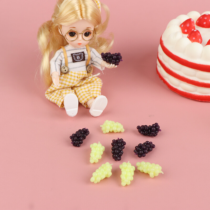 6Pcs/Set Dollhouse Fruit Grape Mini simulated fruit TPR soft small ...