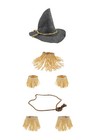 Adult Gray Scarecrow Felt Hat Faux Straw Kit Halloween Costume ...