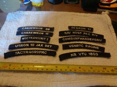 Ten (10) Different Navy Tabs or Rockers (BOX CAT BAG#F2) | eBay