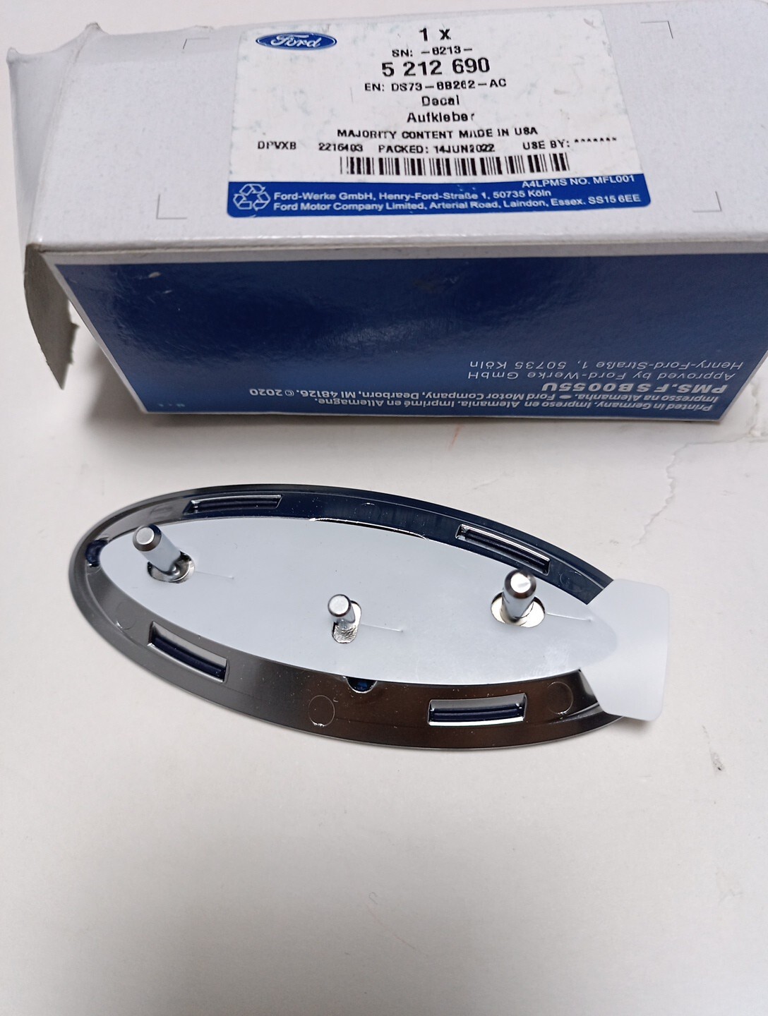 Genuine Front Ford Oval Badge Bonnet Emblem for All MONDEO Mk5 MKV 2014 ...