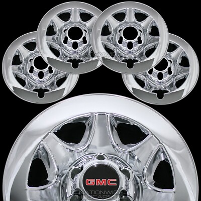 2014-2018 GMC SIERRA 1500 CHROME 17" 6 Lug Wheel Skins Hub Caps Clad ...