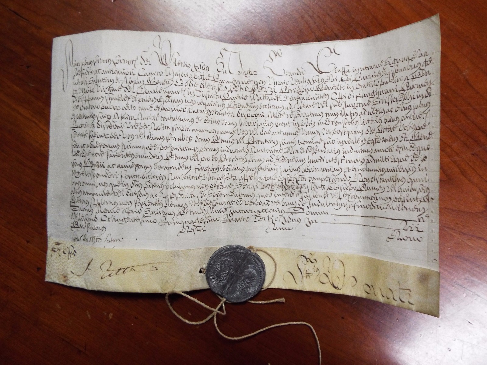 1855 Papal Bull - Pius IX - Manuscript on Vellum - with Lead Seal- In ...