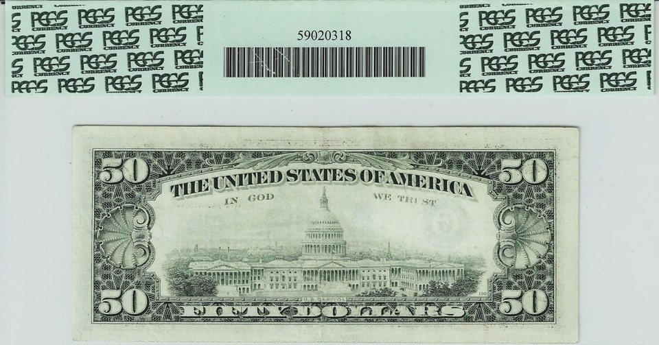 1990 $50 CHICAGO ~ LOW BINARY SERIAL NUMBER 00001000 ~ PCGS VERY FINE ...