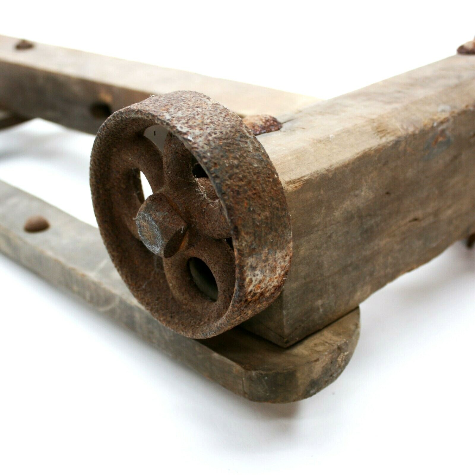 Vintage 50" Wood Hand Cart Truck Dollie Handcart Wooden Dolly ...